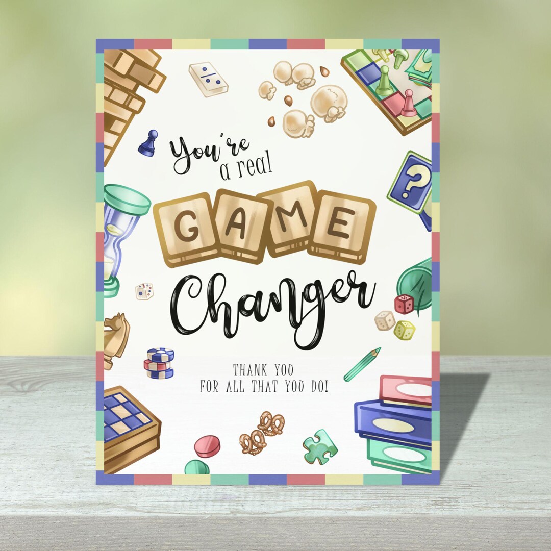 Board Games Teacher Appreciation Sign Printable Game Night Thank You ...
