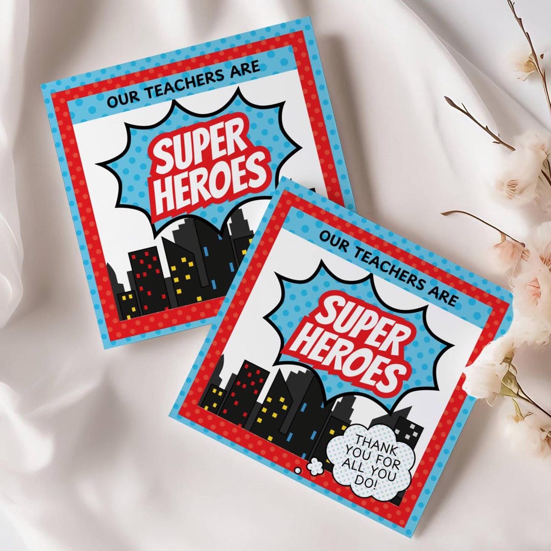Superhero Teacher Appreciation Week Thank You Tag - Etsy