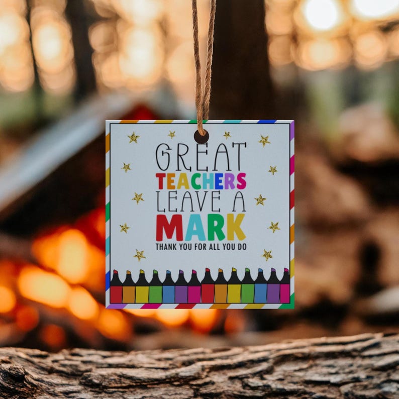 Teacher Appreciation Gift Tags | Marker Theme, Printable (digital ...