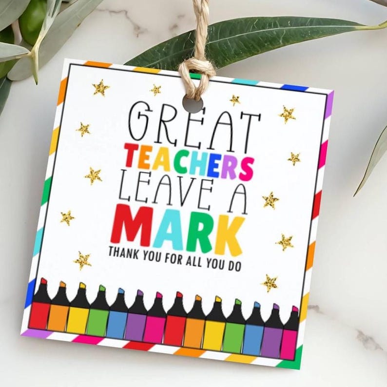 Teacher Appreciation Gift Tags | Marker Theme, Printable (digital ...