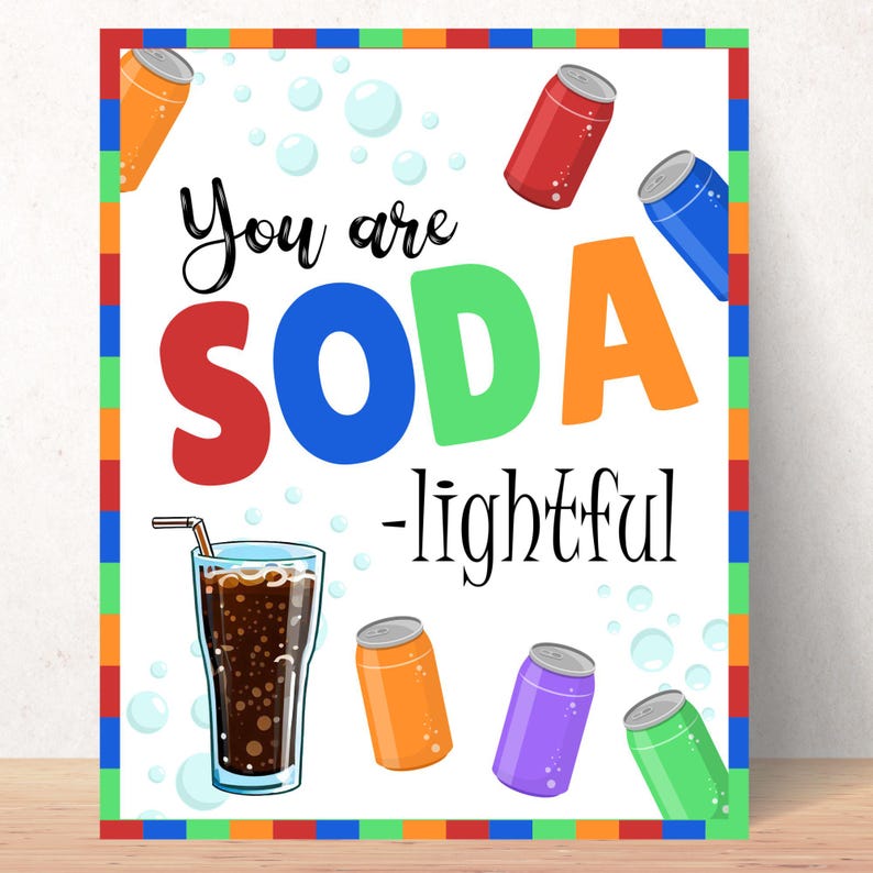 Soda-lightful Printable Sign | Soda Bar Party Decor | Food Table Sign ...