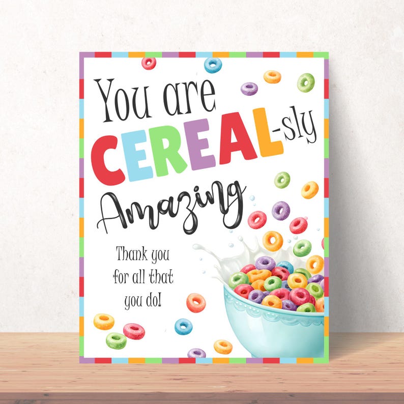 Staff Appreciation Breakfast Sign: Cereal-sly Decor (8x10 Inch ...