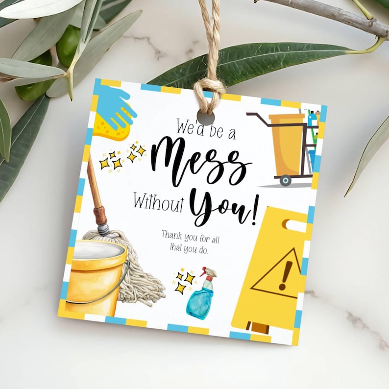 Custodian Appreciation Gift Tag Printable Janitor Thank You for ...