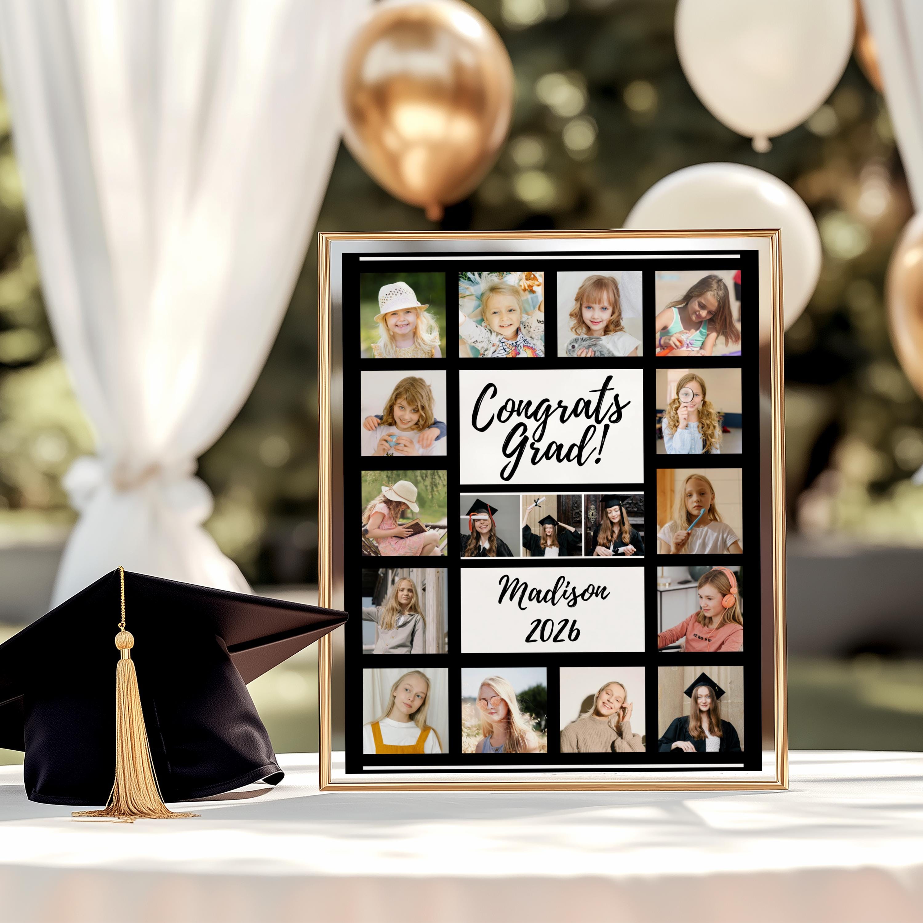Graduation Photo Board Bundle Editable Canva Template + Printable 8 ...