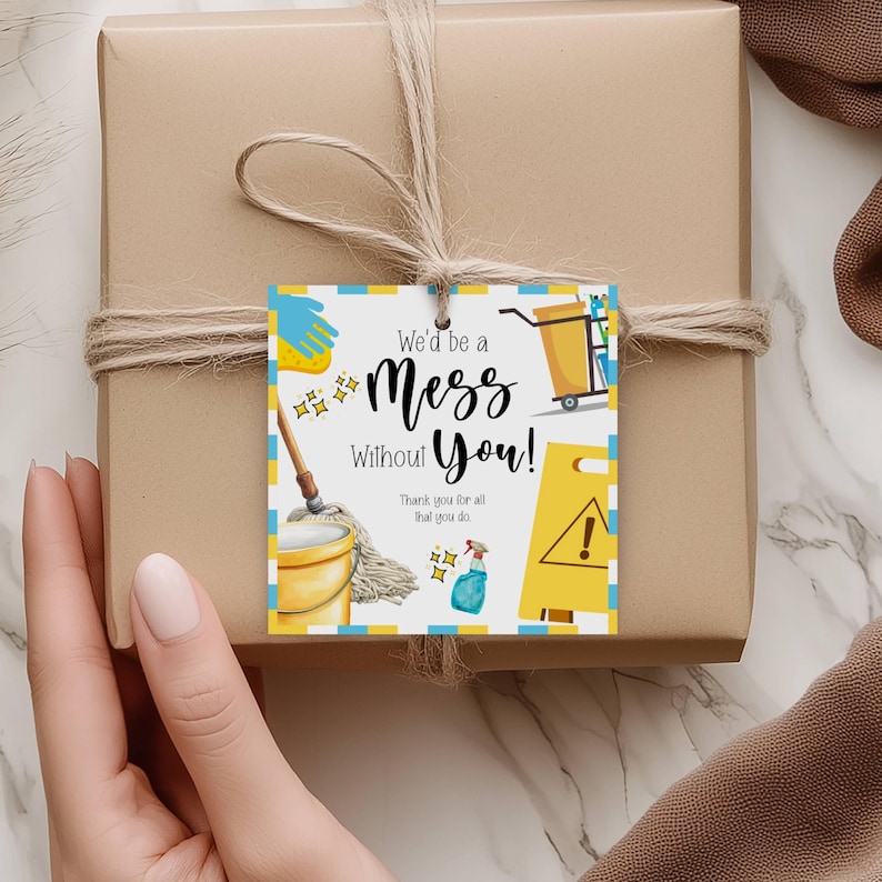 Custodian Appreciation Gift Tag Printable Janitor Thank You for ...