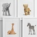 Baby Animal Nursery Decor, Set of Four Unframed Prints, Zoo Animal ...