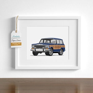 Boys Retro Navy Blue Wagoneer - PRINTABLE - Nursery Wall Art Print ...