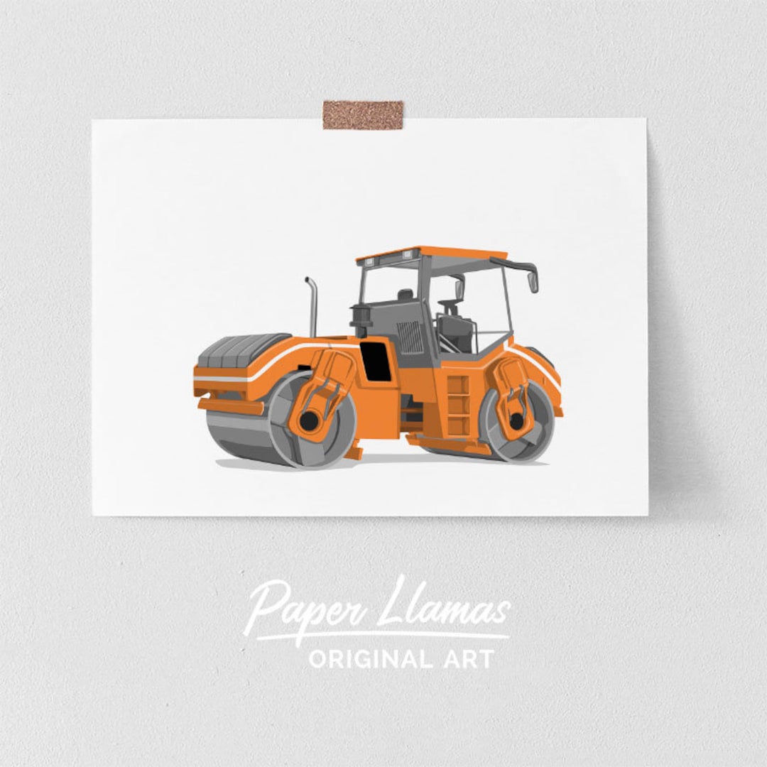 Toddler Boy Construction Art - Road Roller - PRINTABLE Digital Download ...