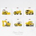 Construction Truck Wall Art Set of 6 Custom Color Art Prints - Etsy Canada