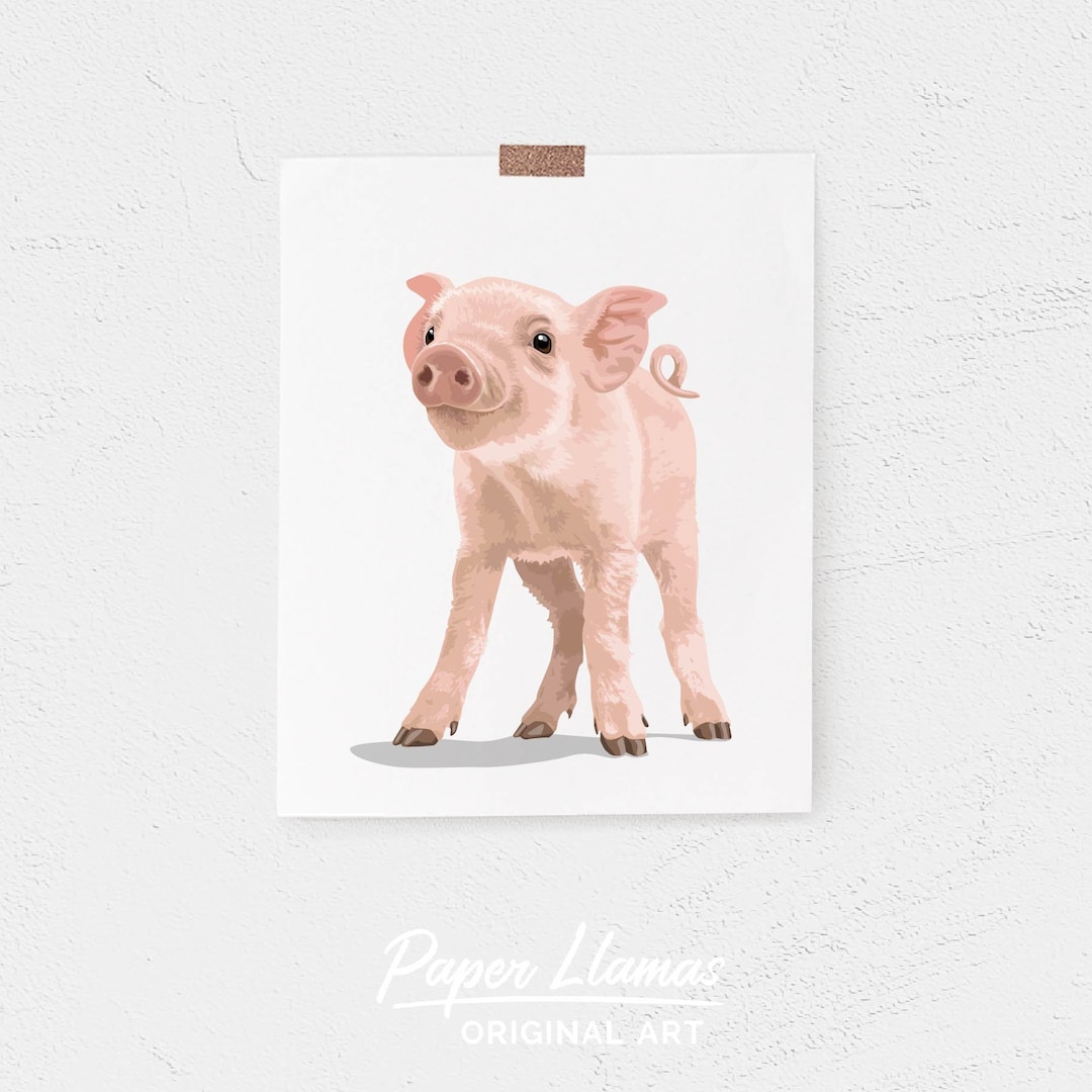 Baby Pig Art - PRINTABLE - Piglet Nursery Artwork, Baby Farm Animal ...