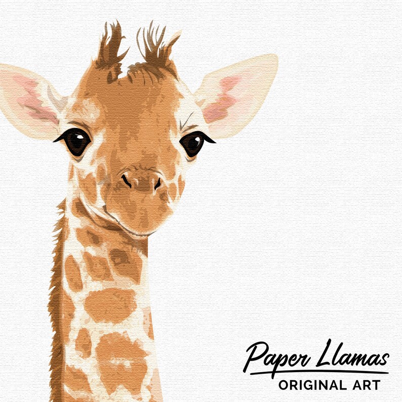 Baby Giraffe Nursery Art Print Baby Jungle Animal Artwork | Etsy