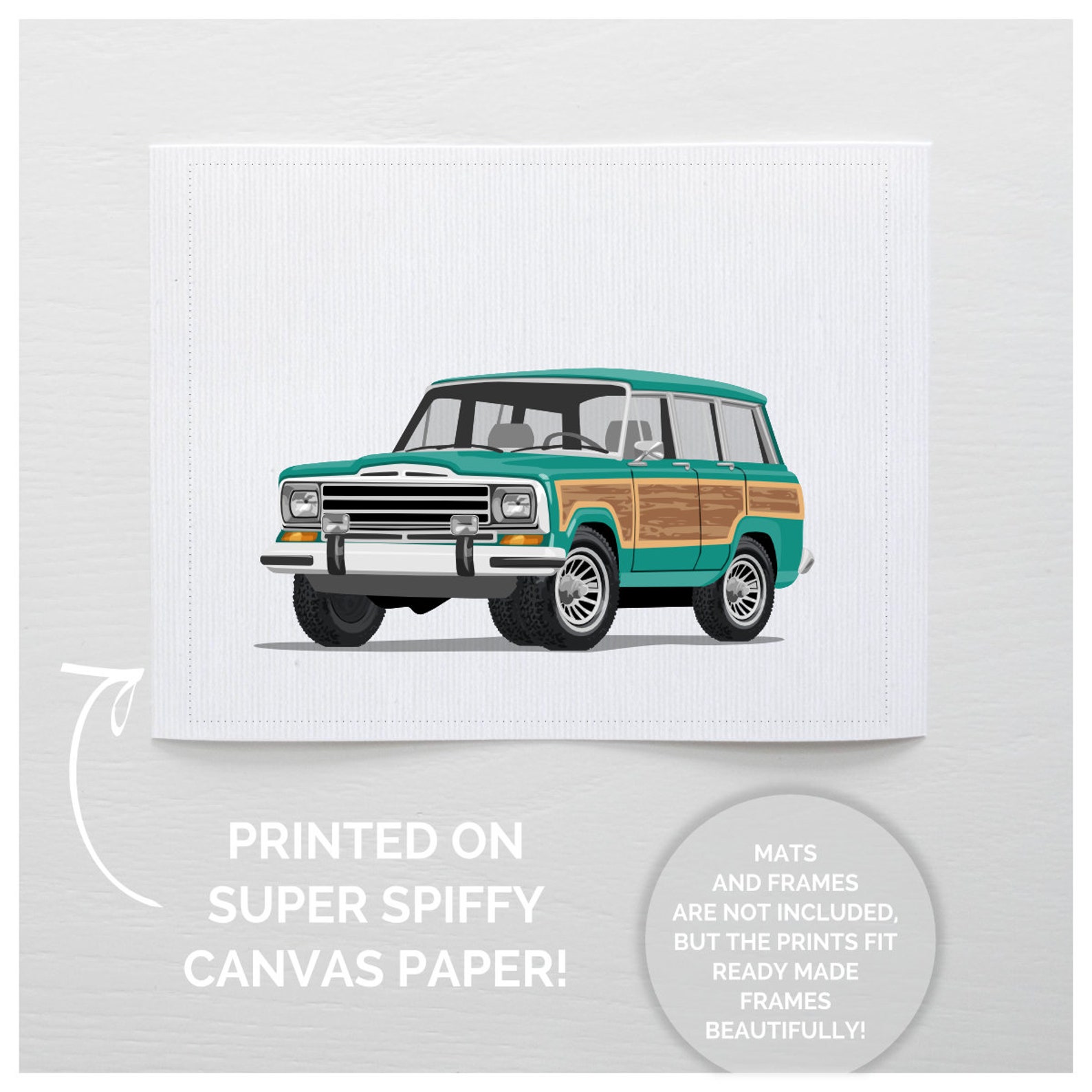 Boys Vintage Truck Print - Wagoneer Vintage SUV - Navy Blue or Pick ...