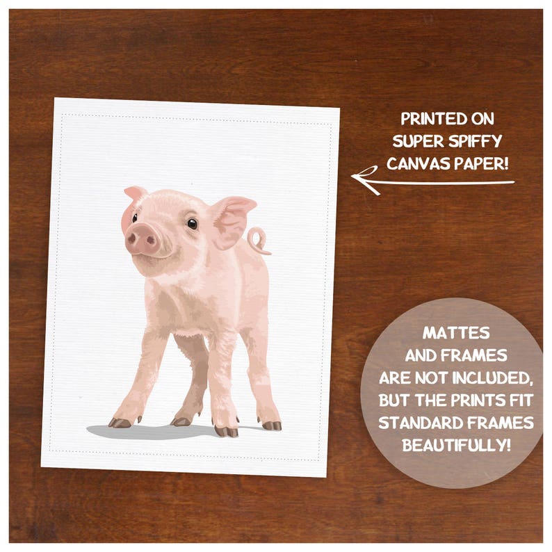Baby Pig Art Print Piglet Nursery Artwork Baby Farm Animal - Etsy