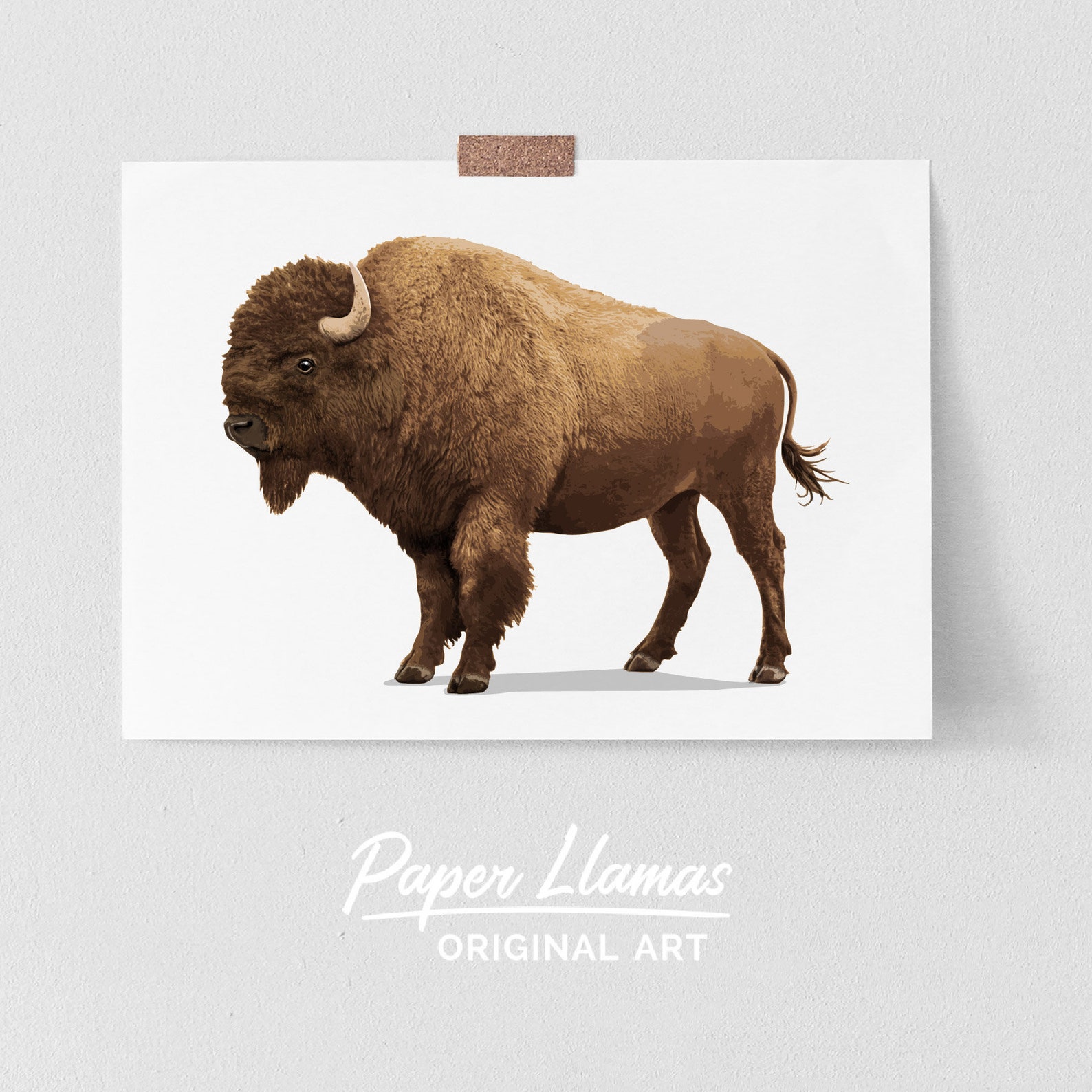 Buffalo PRINTABLE Art Woodland Animal Nursery Wall Artwork - Etsy