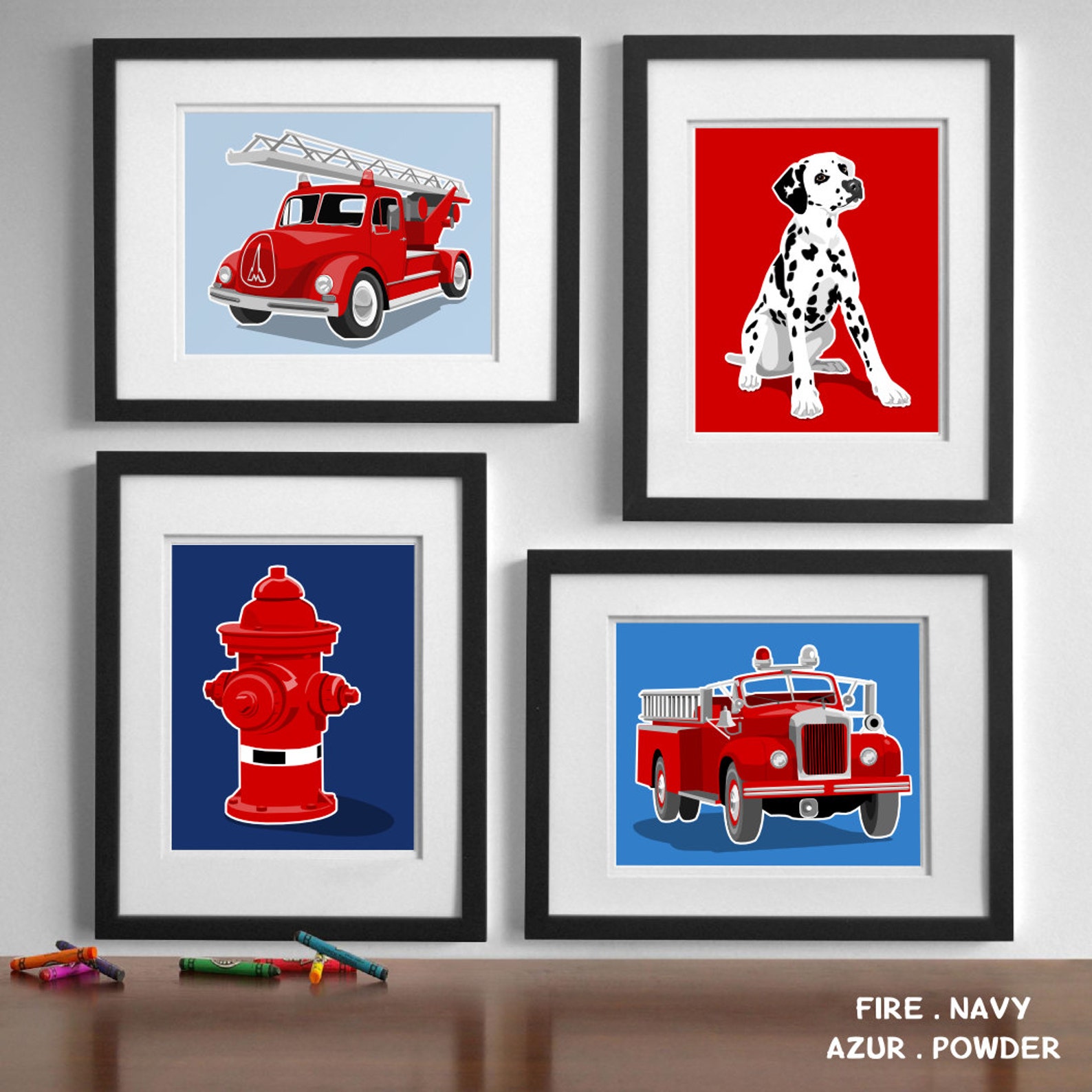 Dalmatian Dog Art Print Fire Truck Decor Puppy Dog Nursery | Etsy