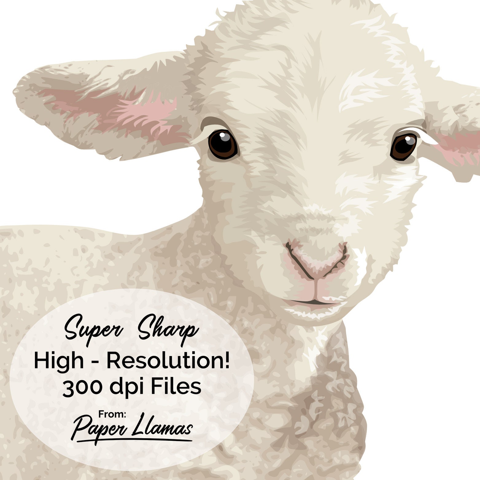 Baby Lamb art PRINTABLE lamb nursery artwork baby farm | Etsy