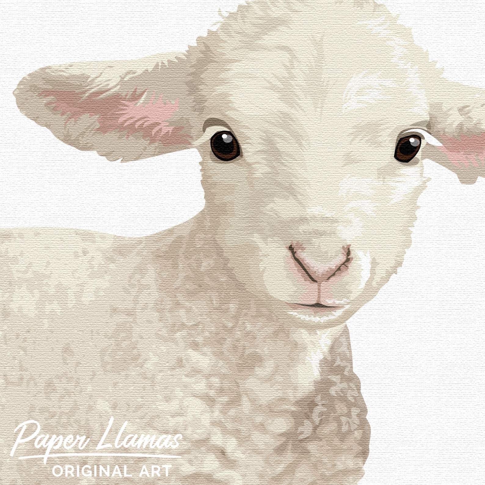 Baby lamb art print baby lamb nursery artwork baby animal | Etsy