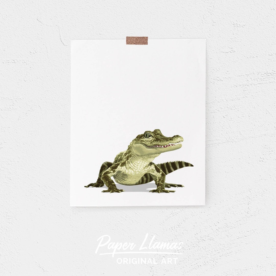 Baby Alligator Art PRINTABLE Jungle Nursery Artwork Digital Crocodile ...