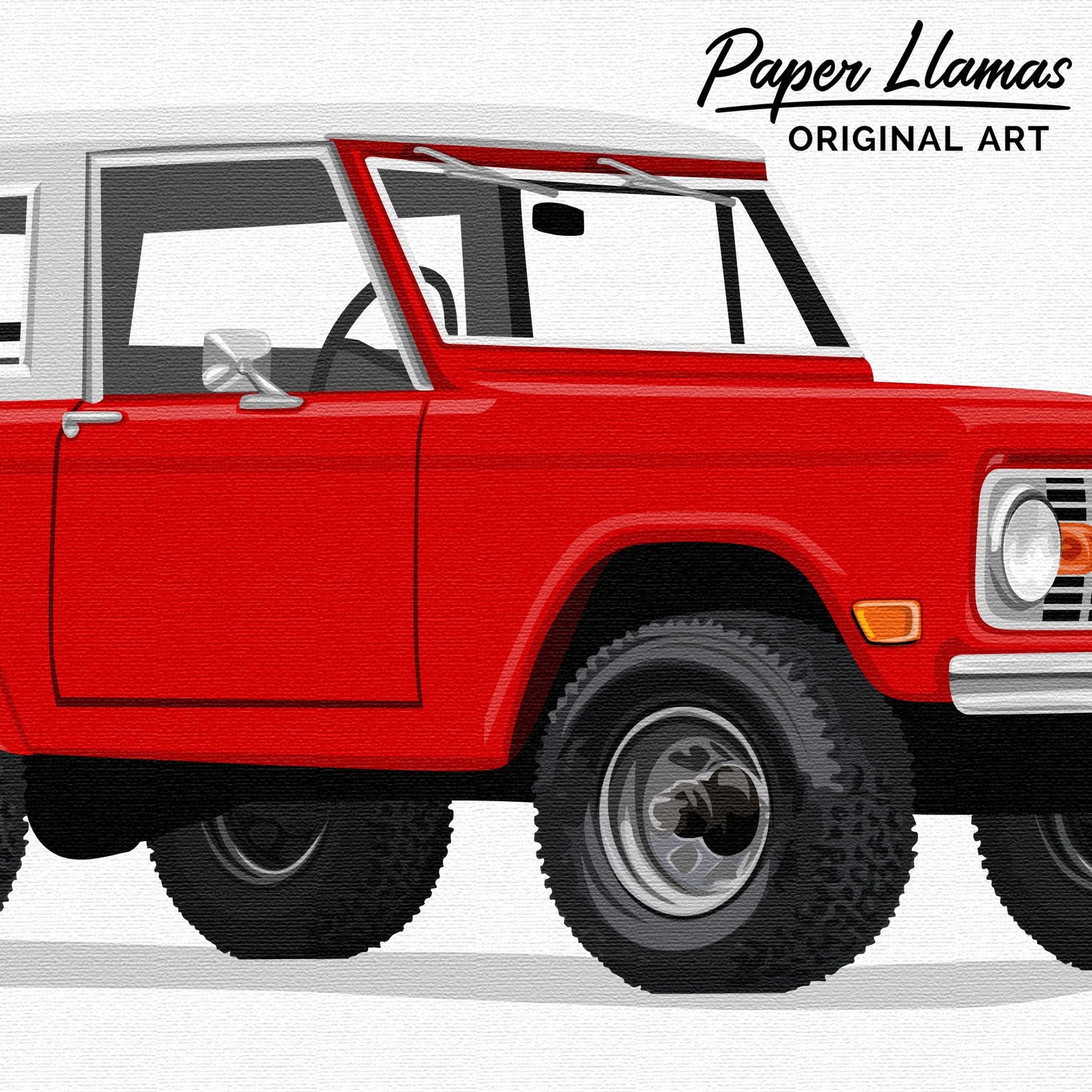 Boys Vintage Truck Print - Ford Bronco Retro SUV - Red or Pick Your Own ...