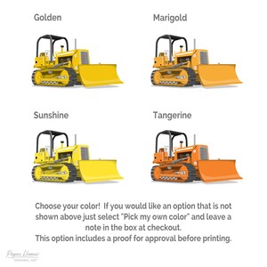 Boys Construction Wall Art - Bulldozer - Yellow or Pick Your Own Color ...