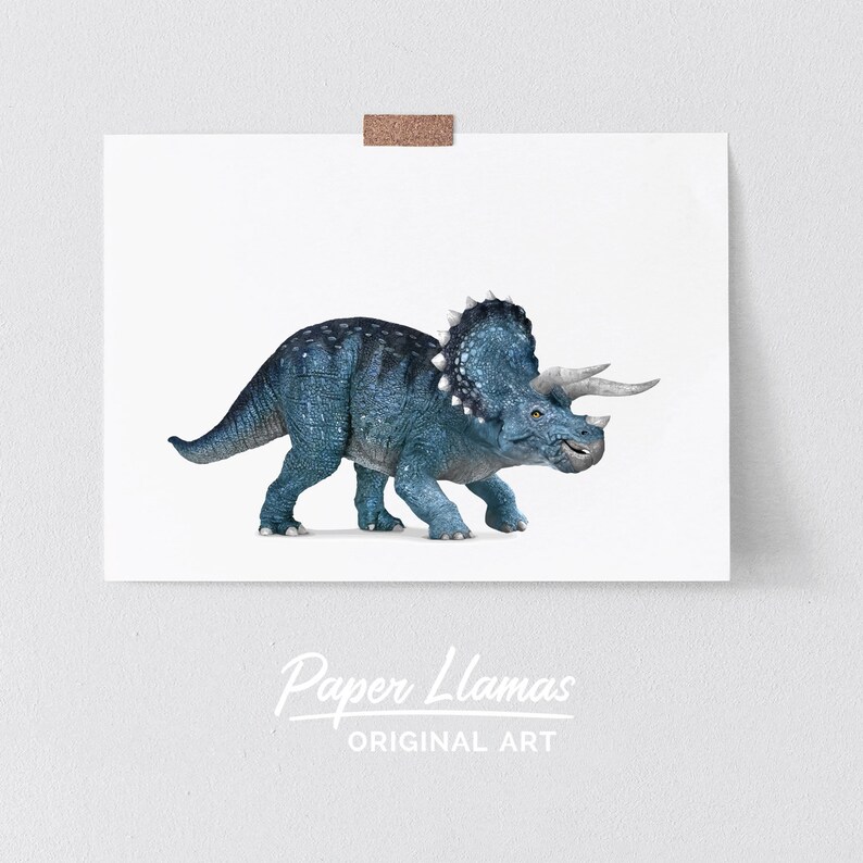 Triceratops Dinosaur Nursery Art children's unframed | Etsy