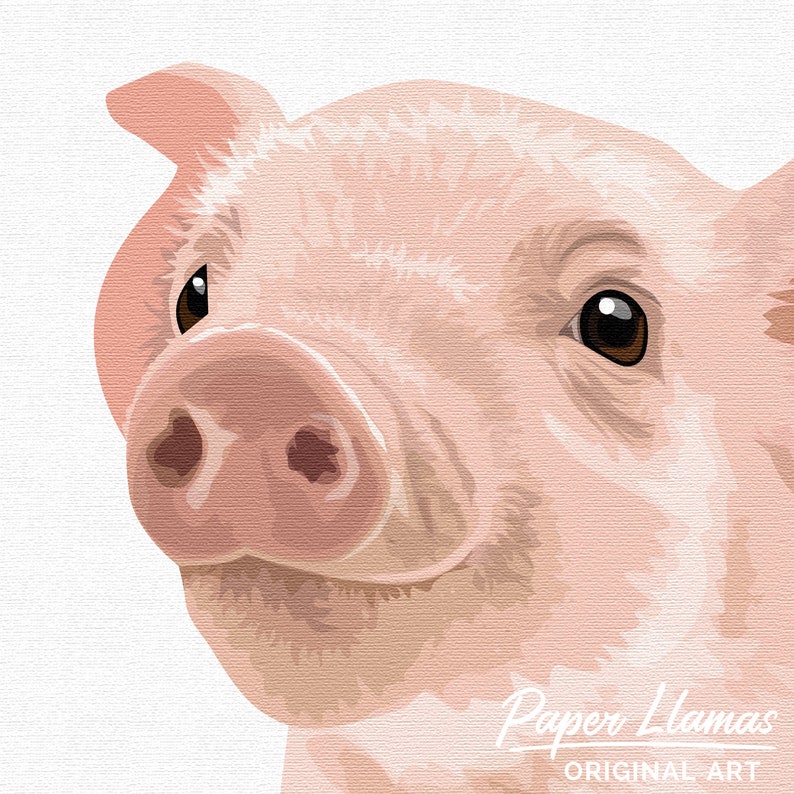 Baby Pig Art Print Piglet Nursery Artwork Baby Farm Animal - Etsy