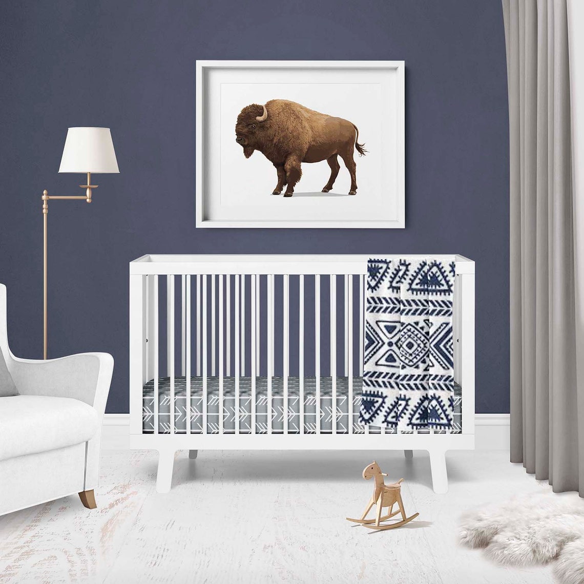 Buffalo Art Print, Tribal Nursery Art Poster, Western Wilderness ...