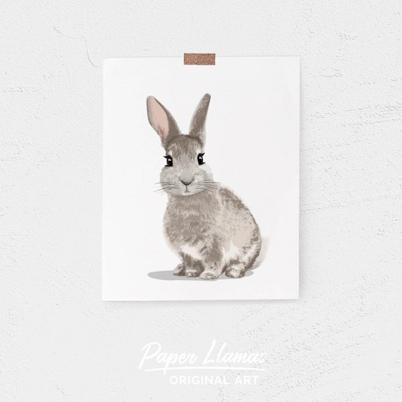 Baby Bunny Art PRINTABLE Bunny Nursery Artwork Baby Bunny | Etsy