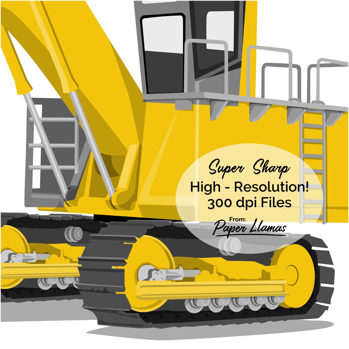 Excavator Art Print - PRINTABLE - Digital Boy's Construction Party ...