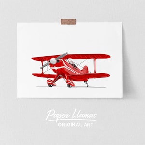 Red Airplane Art PRINTABLE - Cessna - Party Digital Download, Toddler ...