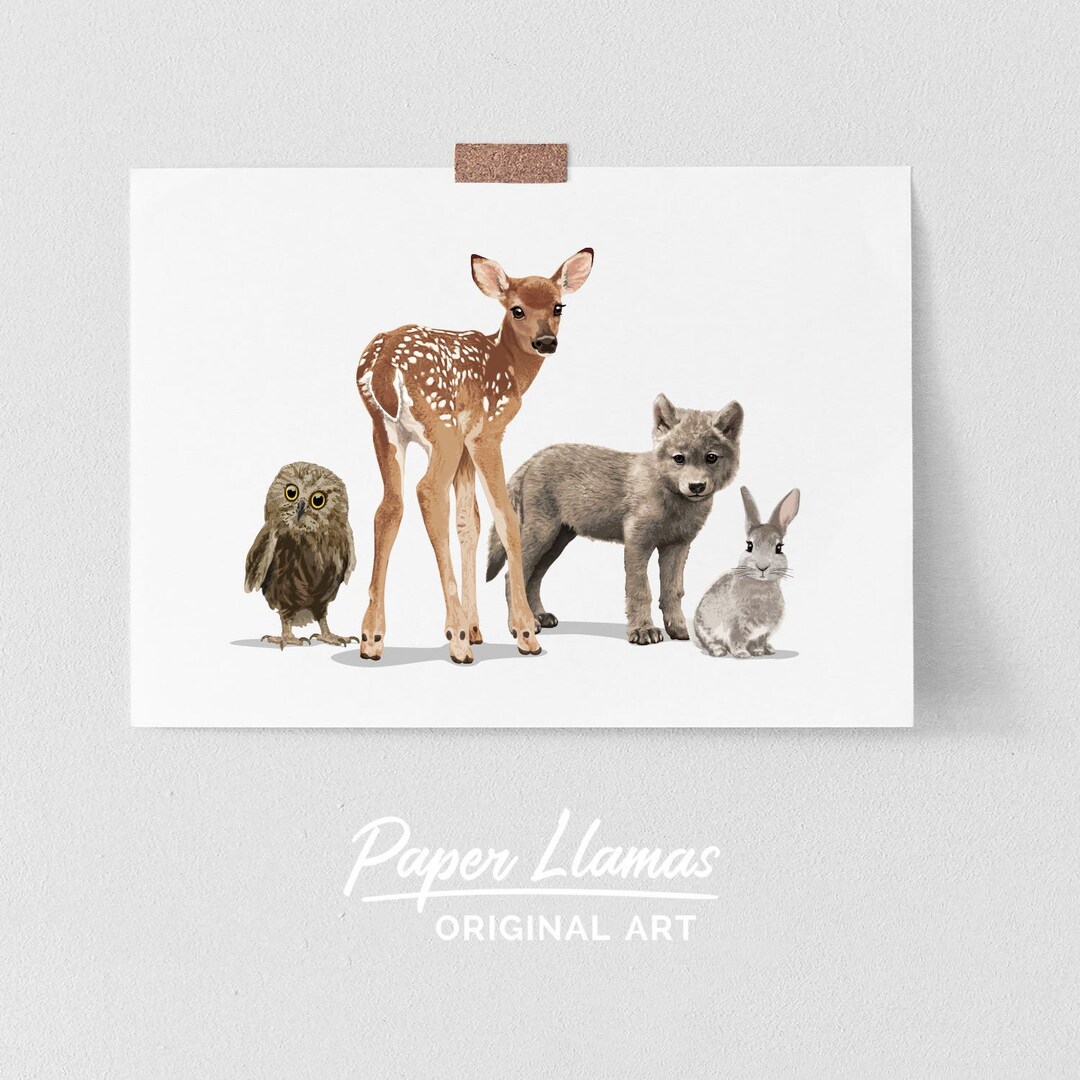 Woodland Nursery Art PRINTABLE, Baby Animal Poster, Forest Animals ...
