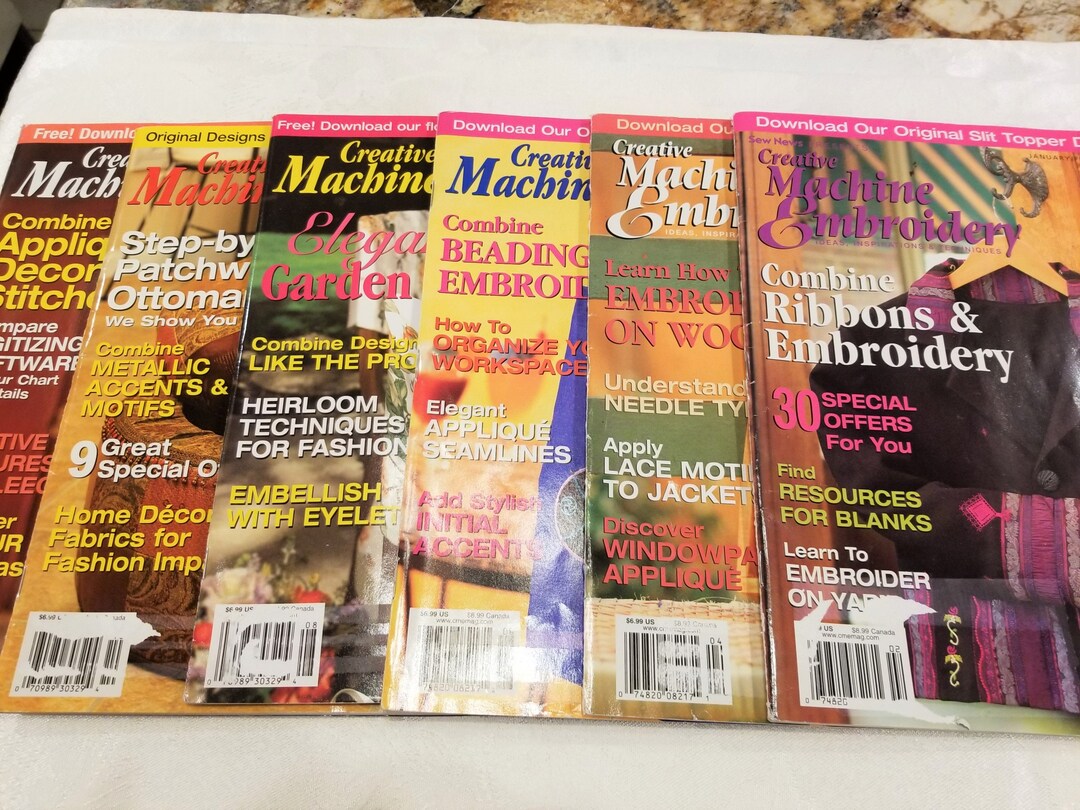 Creative Machine Embroidery Magazines 6 Volumes 2004 - Etsy