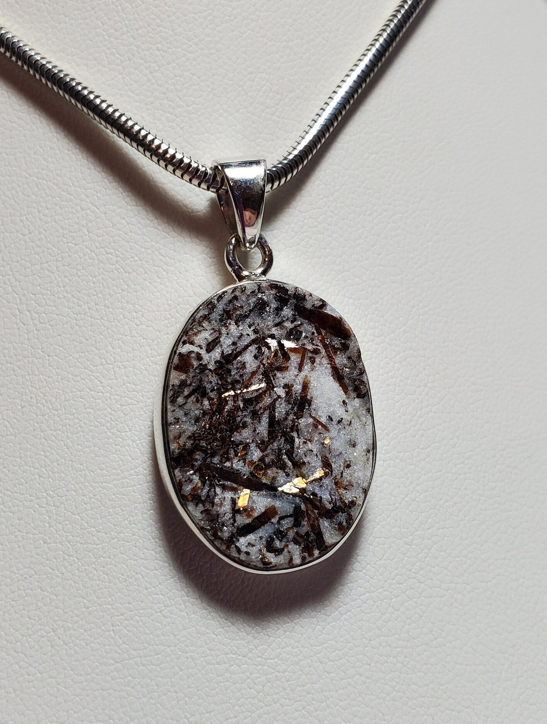 Natural Rare Astrophyllite Crystal Sterling Silver Pendant - Etsy