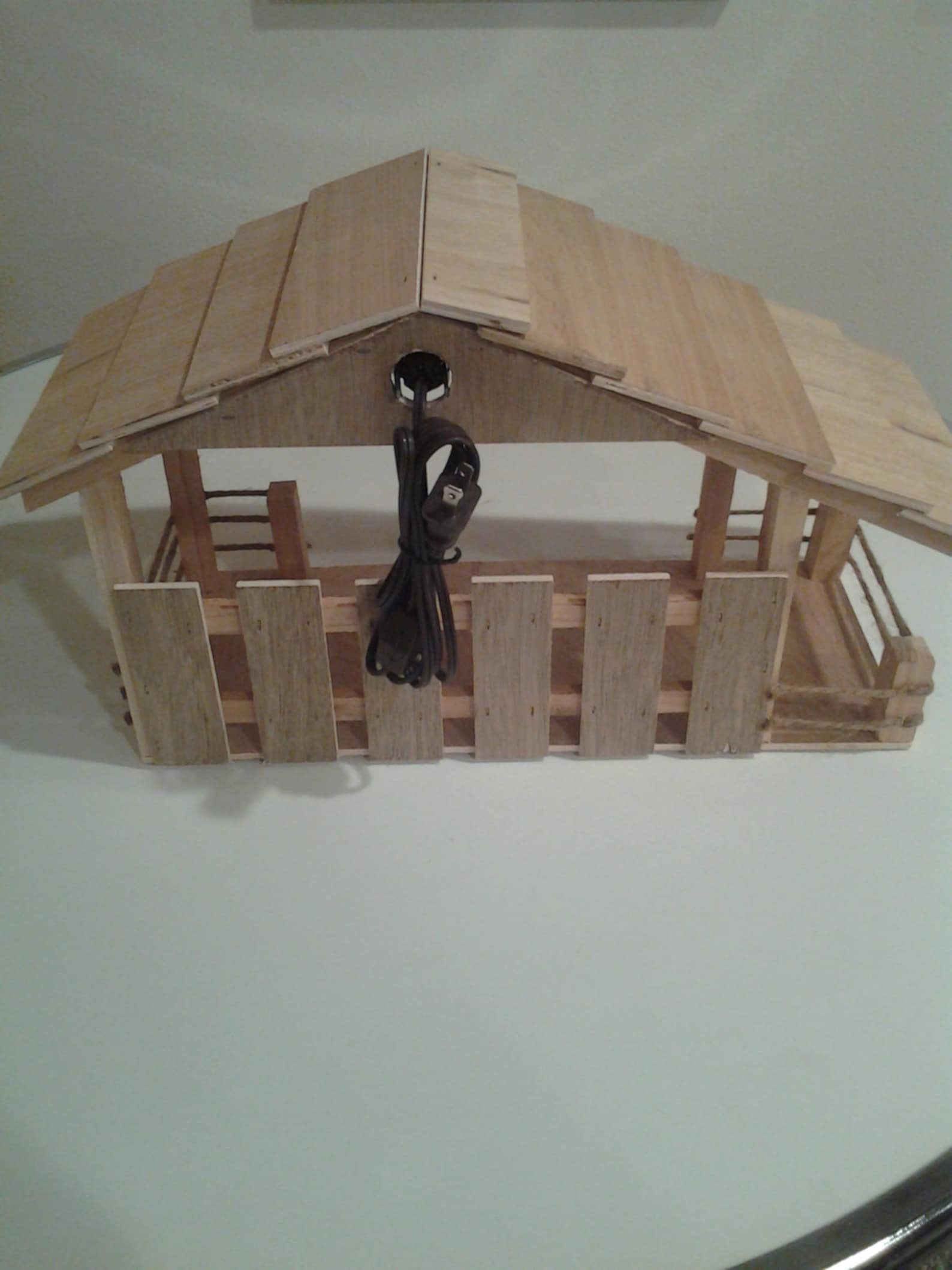 Handmade Wooden Christmas Nativity Manger Stable With Light. - Etsy