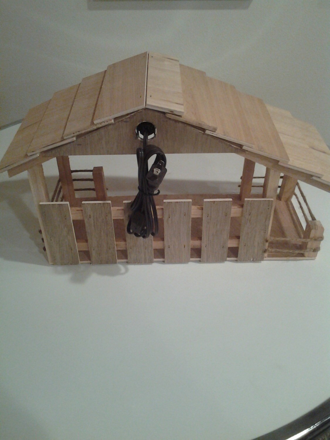 Handmade Wooden Christmas Nativity Manger Stable With Light. - Etsy