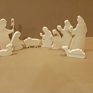 Handmade Wooden Christmas Nativity, Manger, Stable With Light. Rope ...