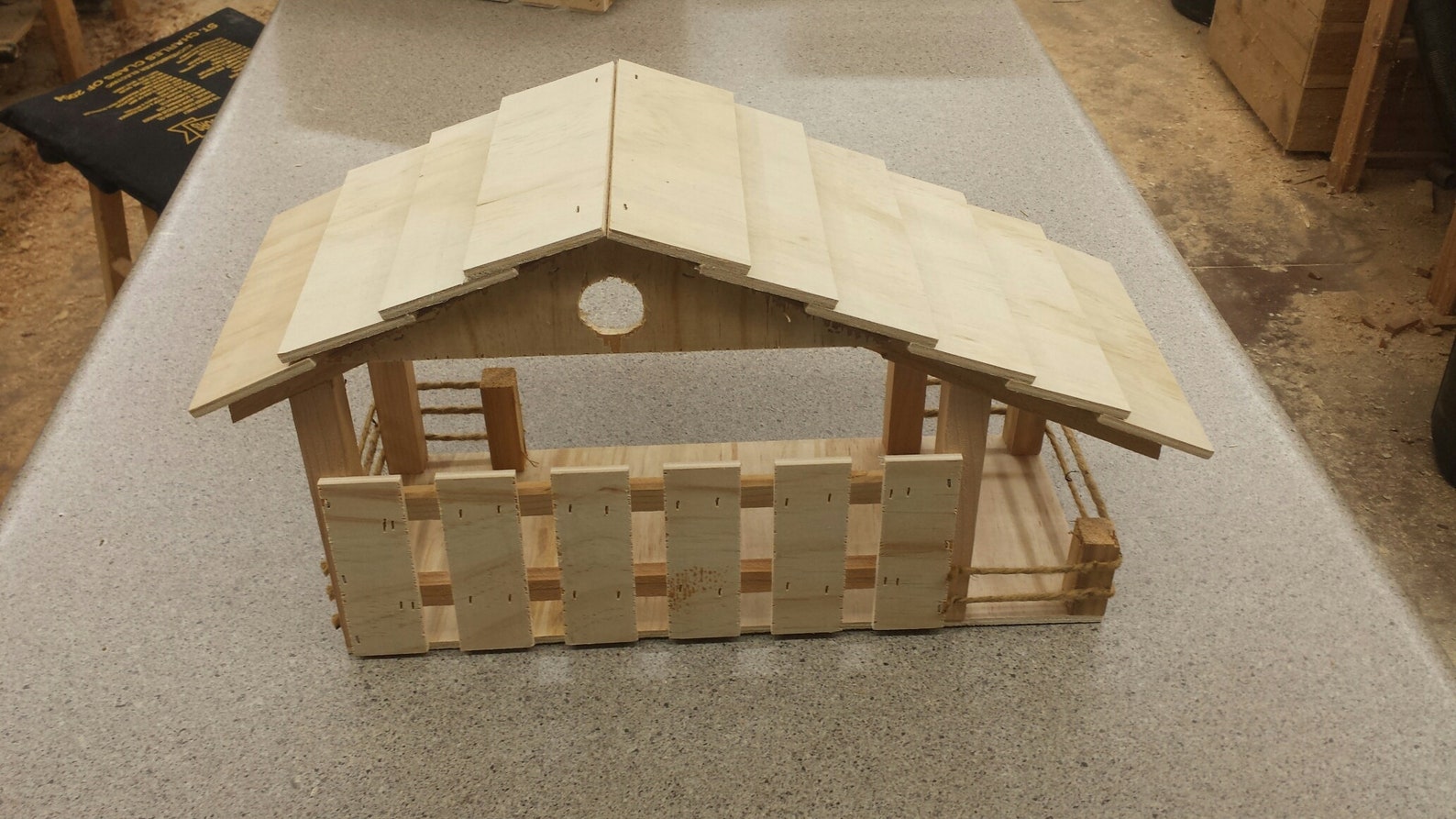 Handmade Wooden Christmas Nativity Manger Stable With Light. - Etsy