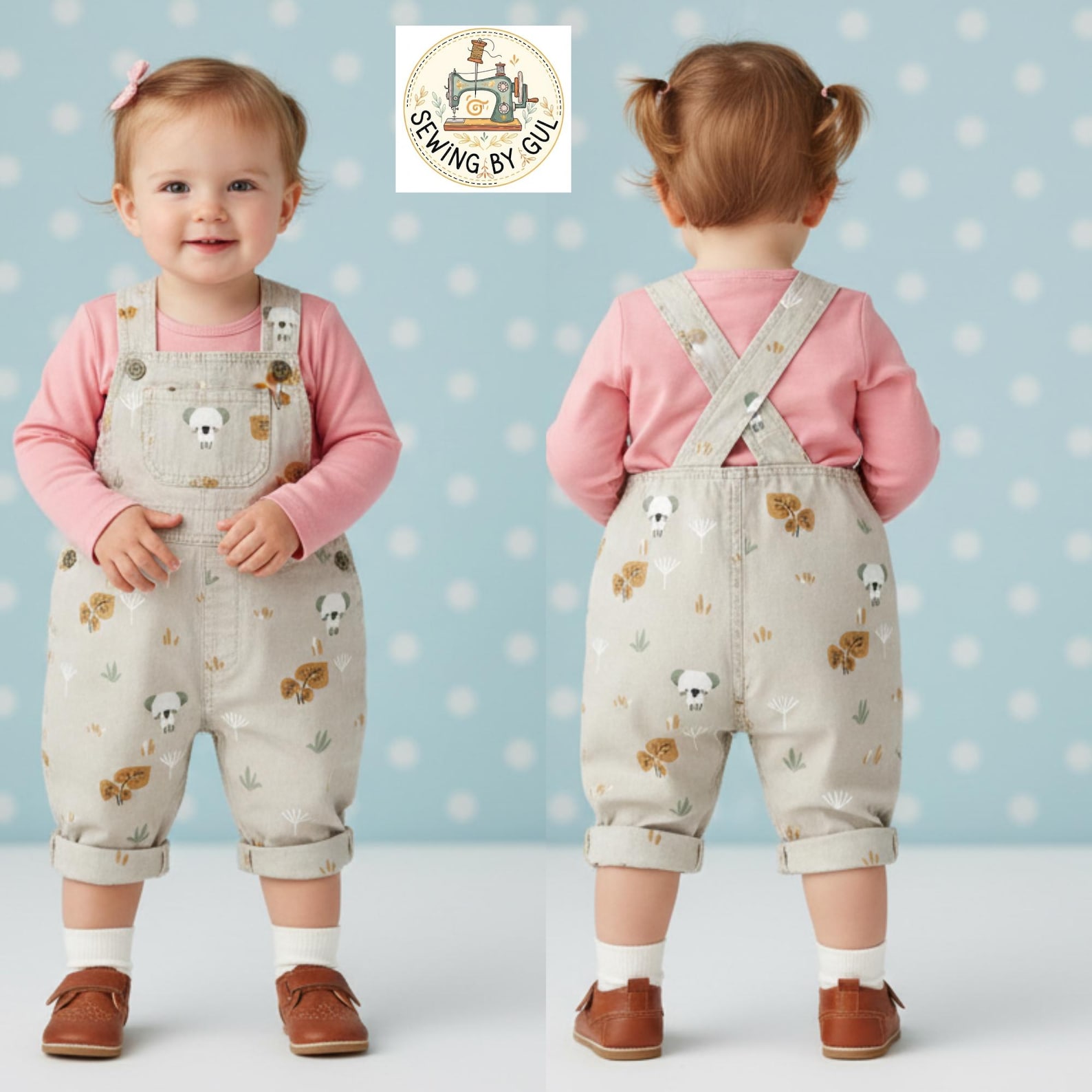 Overalls Sewing Pattern for Kids - Jumpsuit Pattern for Girls Dungarees ...