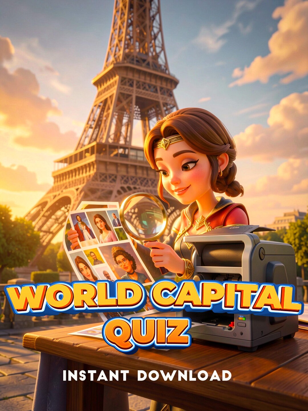 World Capitals Quiz Printable | Country Geography Trivia Game | Guess ...