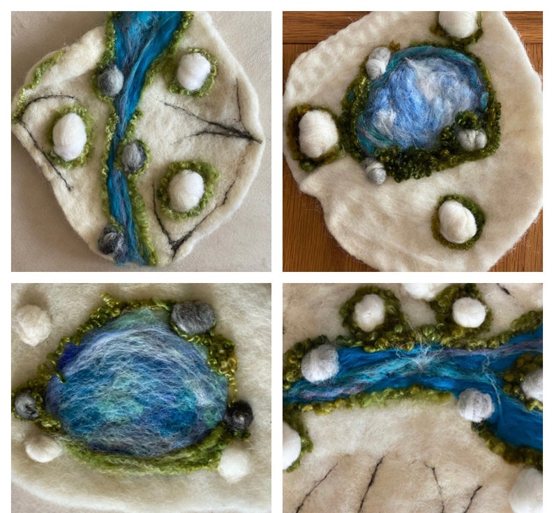 Mini Waldorf 100% Wool Needle and Wet Felted Play Mats: Winter ...