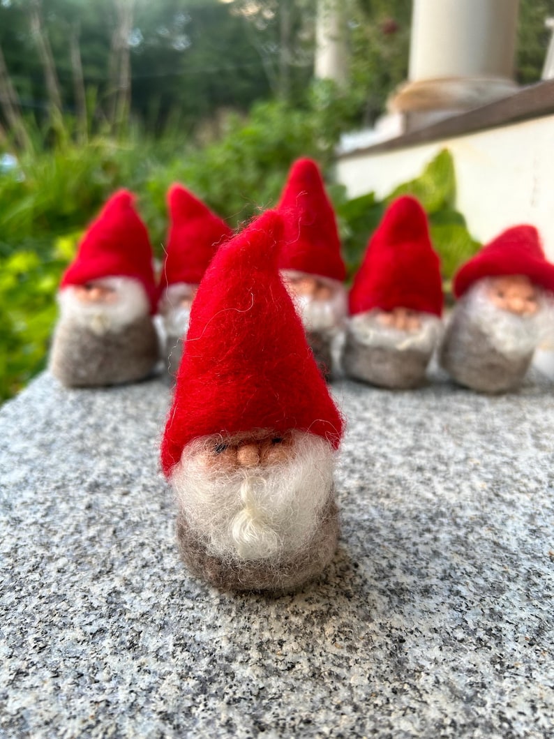 Little Needle Felt Bearded Gnomes, Waldorf German 100% Wool, Finger ...