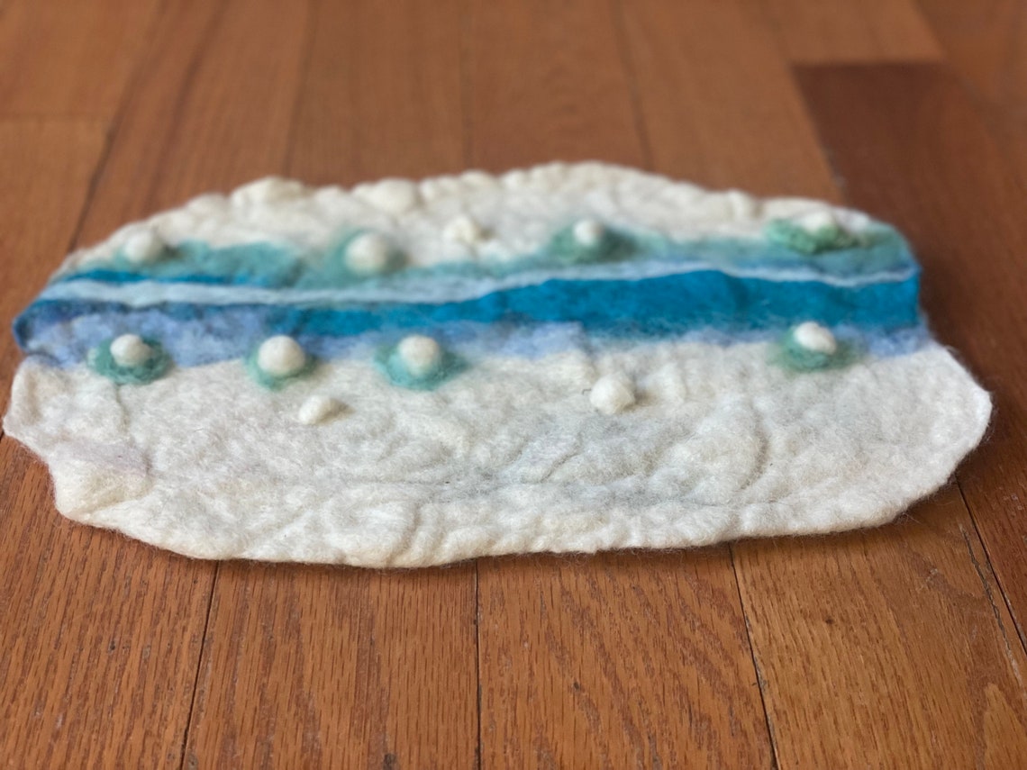 Wool Winter Wonderland Play Mat: Snowballs and Ice River - Etsy