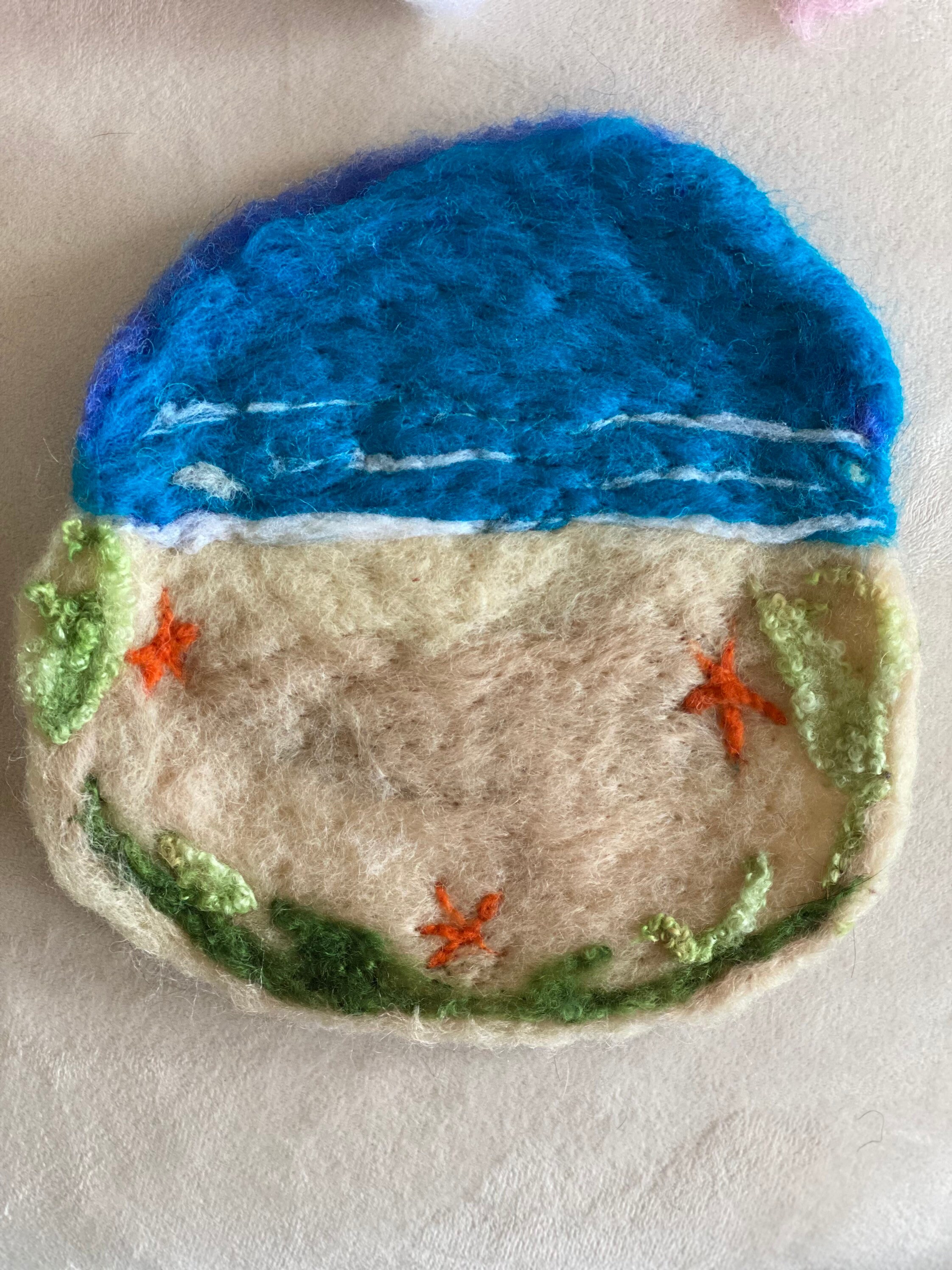 Mini Waldorf 100% Wool Needle and Wet Felted Play Mats: Beach Themes ...