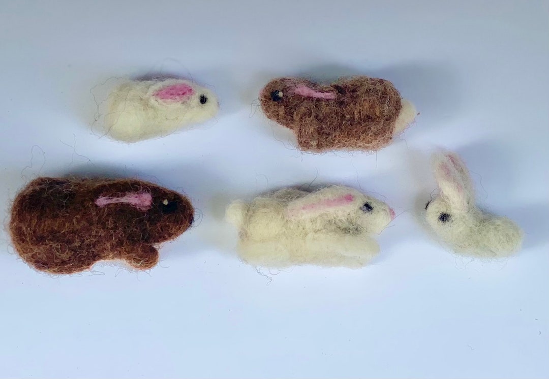 Miniature Rabbit /bunny Realistic Needle Felt, 100% Wool Tiny 1 to 2 ...