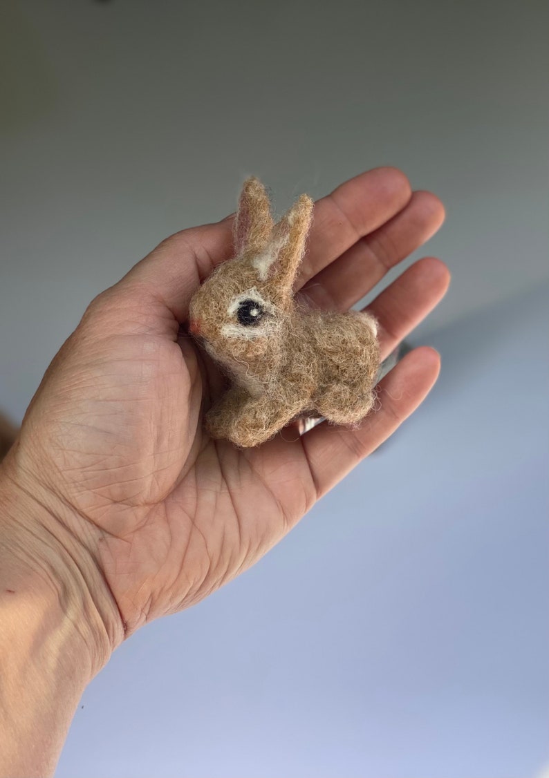Rabbit /bunny Realistic Needle Felt, 100% Wool Palm Size Artisan ...