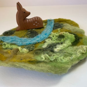 Mini Waldorf 100% Wool Needle and Wet Felted Play and Display Mat ...
