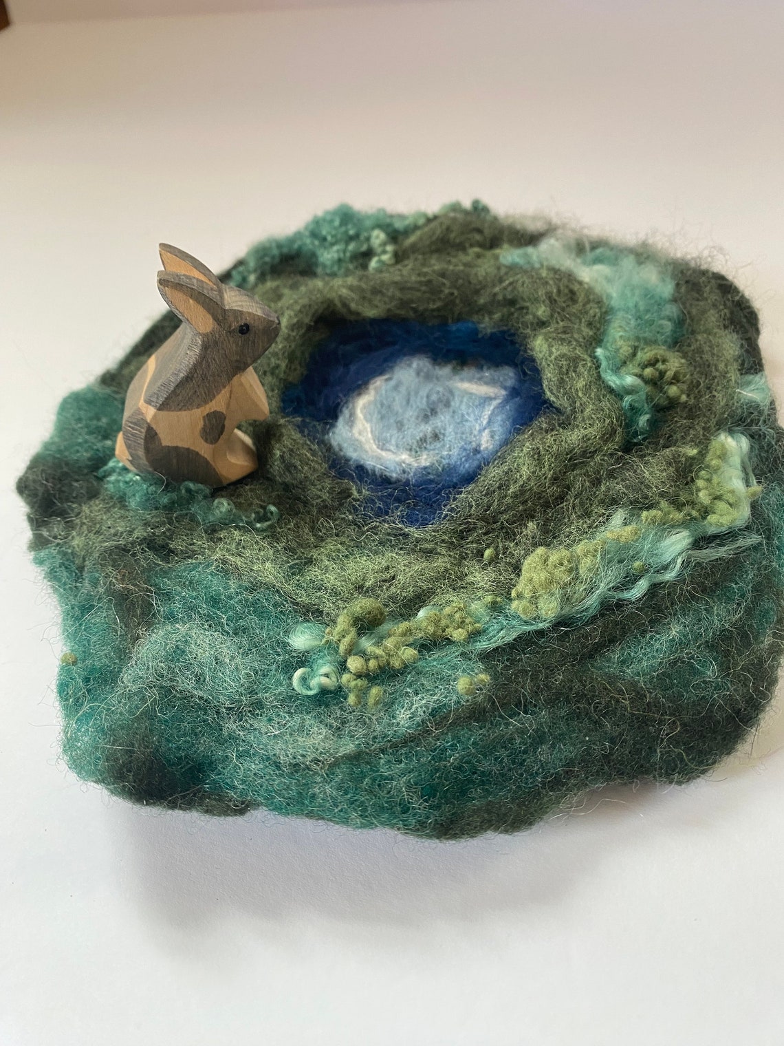 Miniature Felted Wool Forest Mat, Terrarium Display, Woodland Decor - Etsy