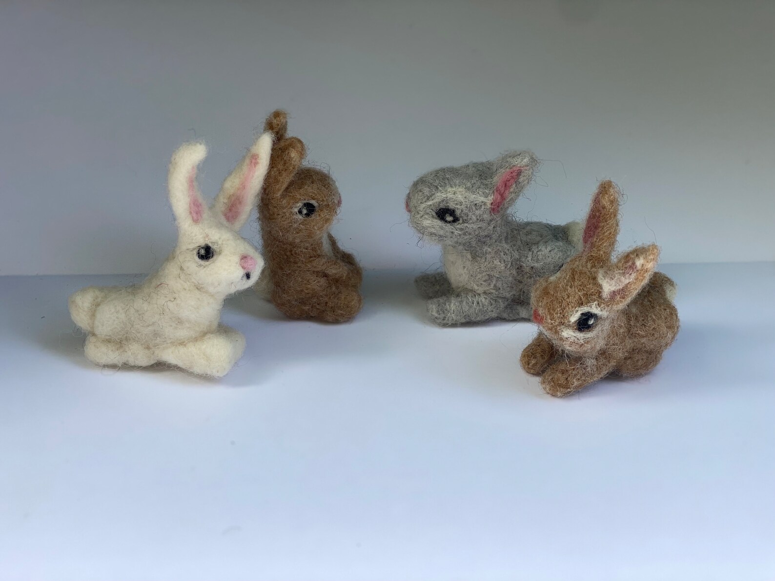 Rabbit /bunny Realistic Needle Felt, 100% Wool Palm Size Artisan ...