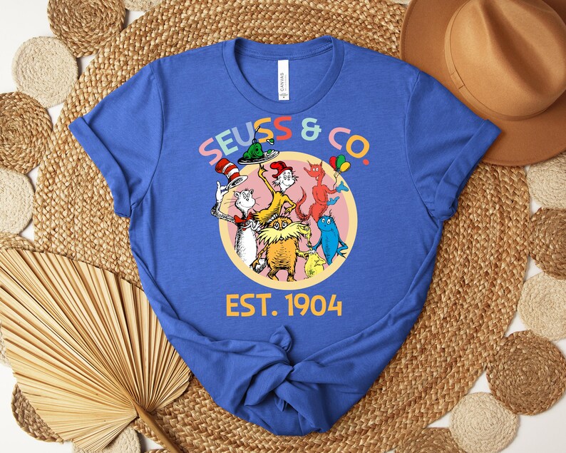 Dr Seuss Inspired Classic Characters Shirt, Vintage Seuss & Co Est 1904 ...