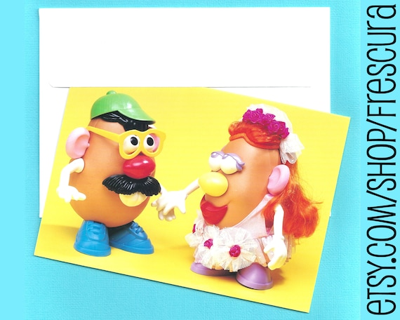 Mr And Miss Potato Head Card With Envelope Holding Hands Etsy